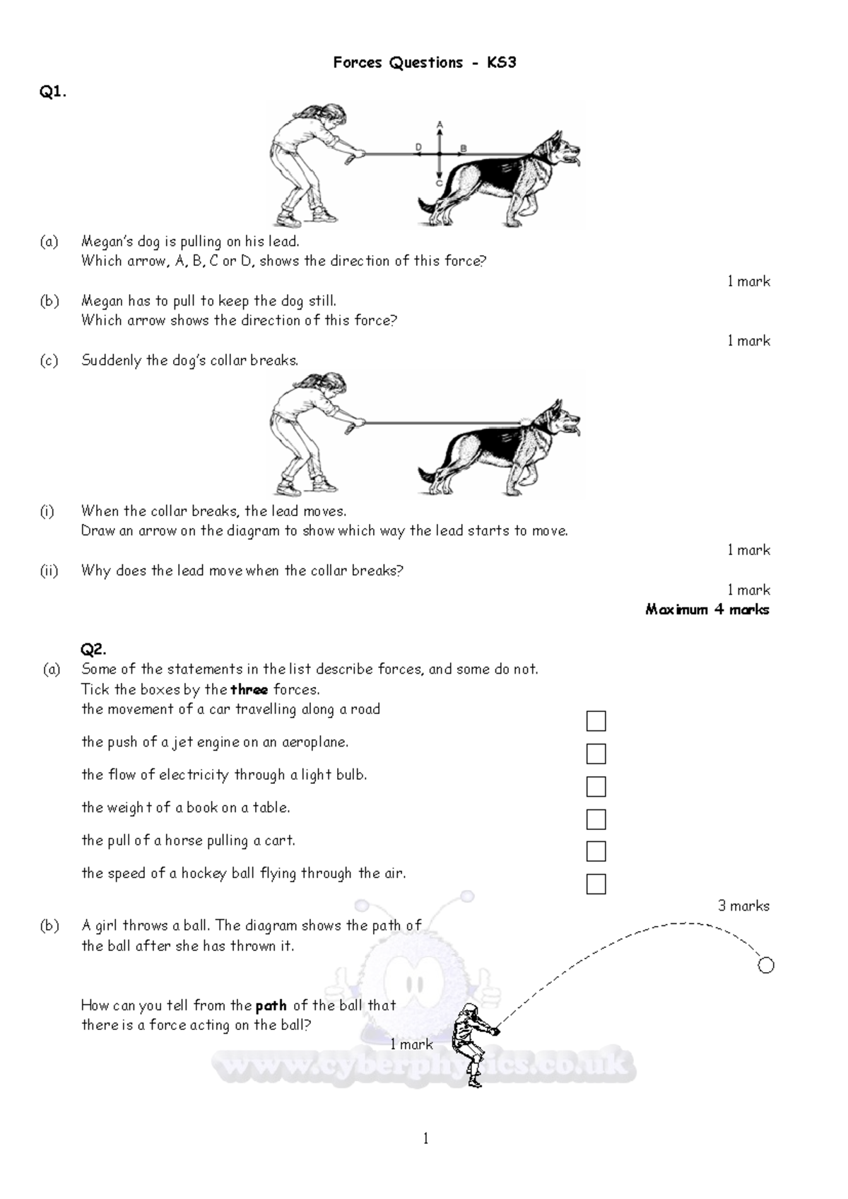 Forces Questions KS3: Understanding Forces in Everyday Situations - Studocu
