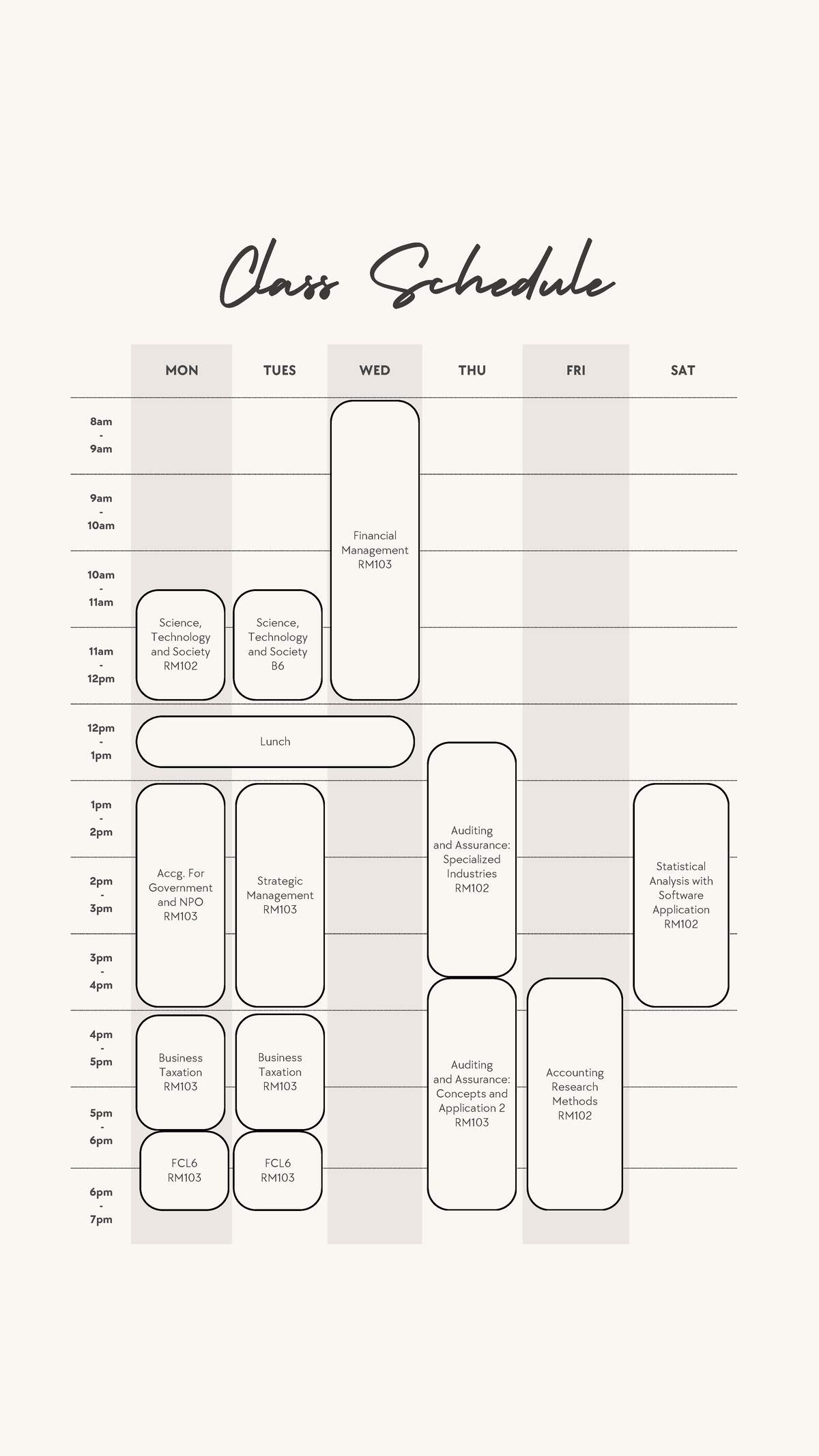 Beige Modern Student Weekly Schedule Phone Wallpaper 20260112 114516 ...