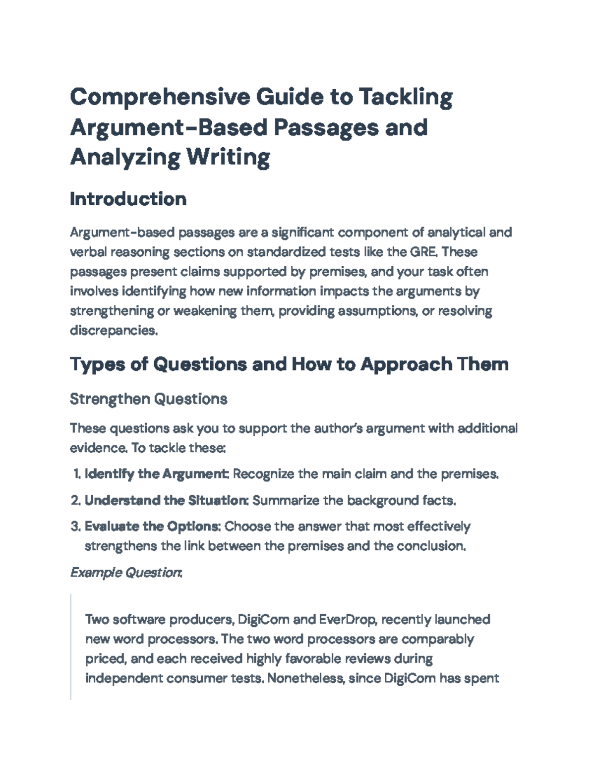 Comprehensive Guide to Analyzing Argument-Based Passages for GRE ...