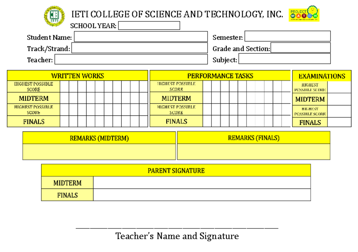 ABM 2nd Sem - Student Information & Teacher Details Form - Studocu