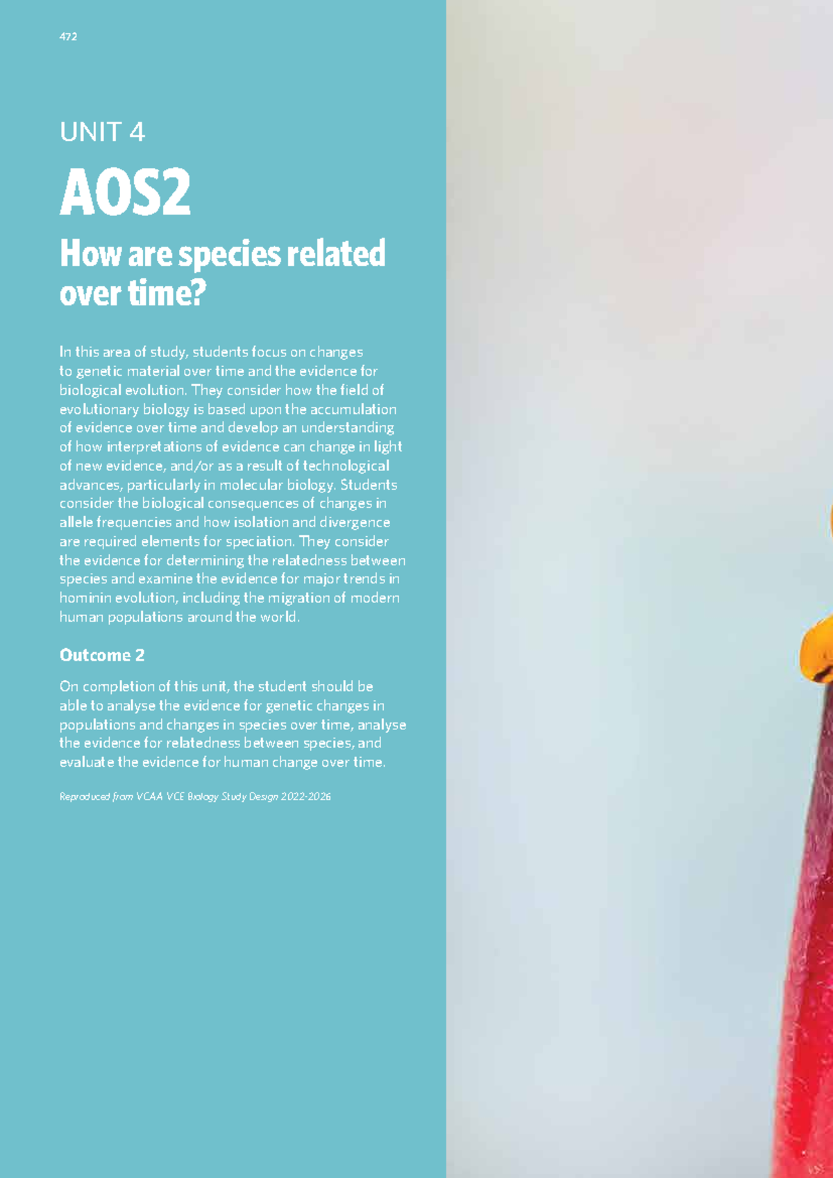 472 VCE Biology Unit 4 AOS2: Evolution and Genetic Change Over Time ...