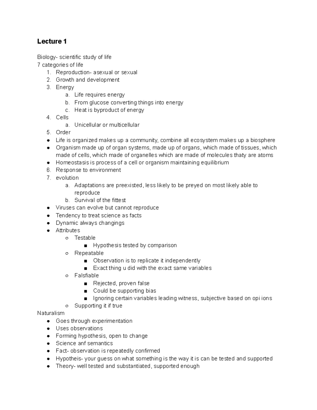 Biol 204 Lecture Notes: Evolution, Genetics, and Speciation Overview ...