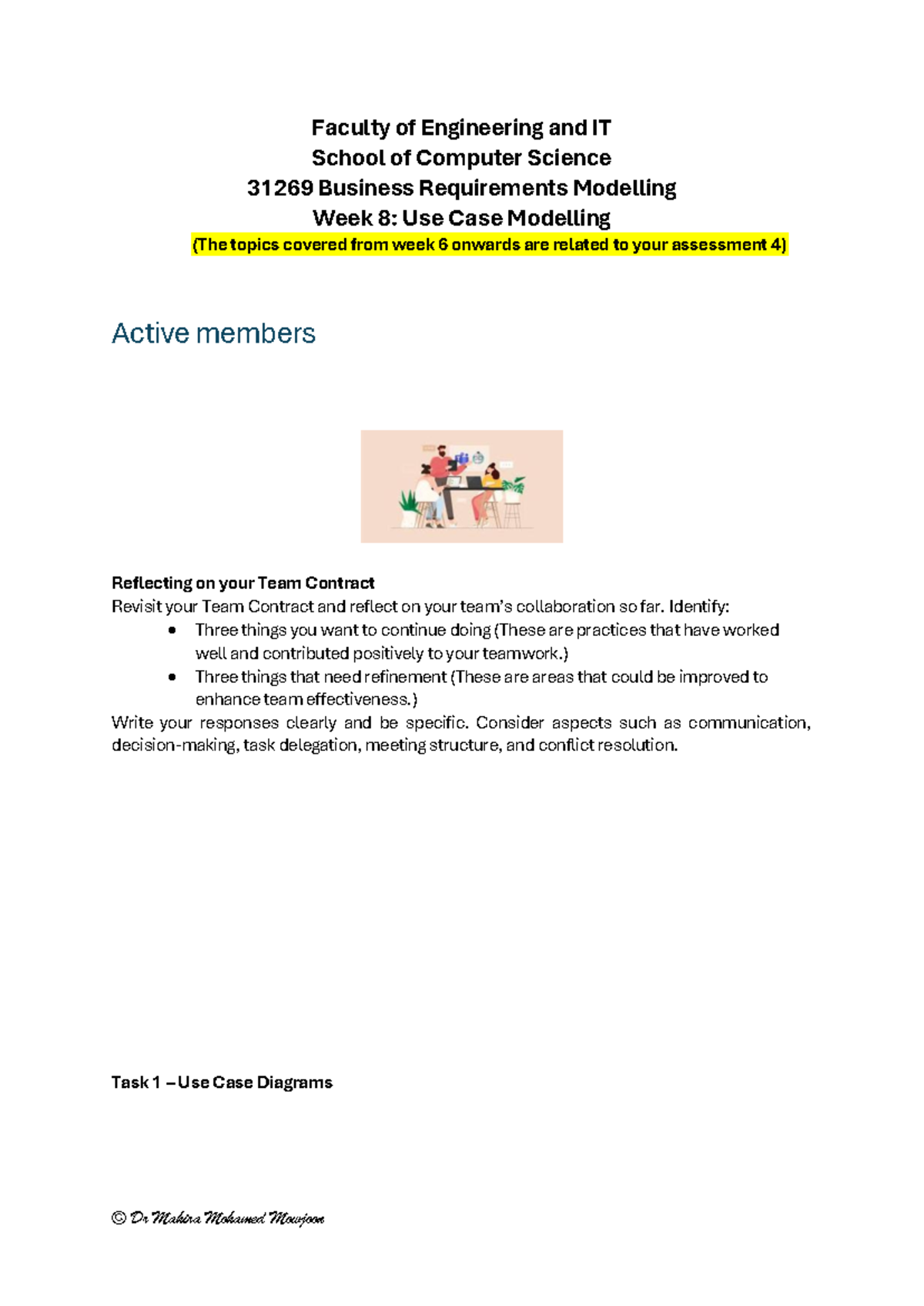 31269 Business Requirements Modelling: Week 8 Use Case Modelling Guide ...