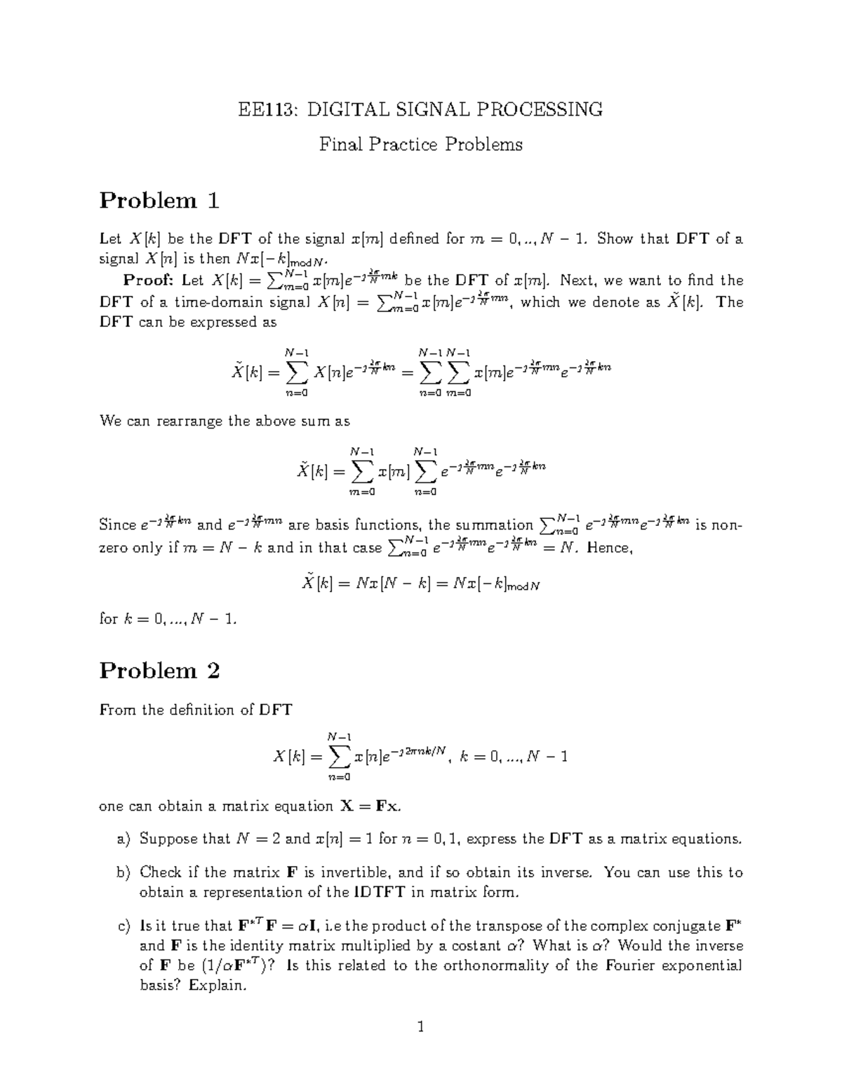 Final December Autumn 2020, questions and answers - EE113: DIGITAL ...