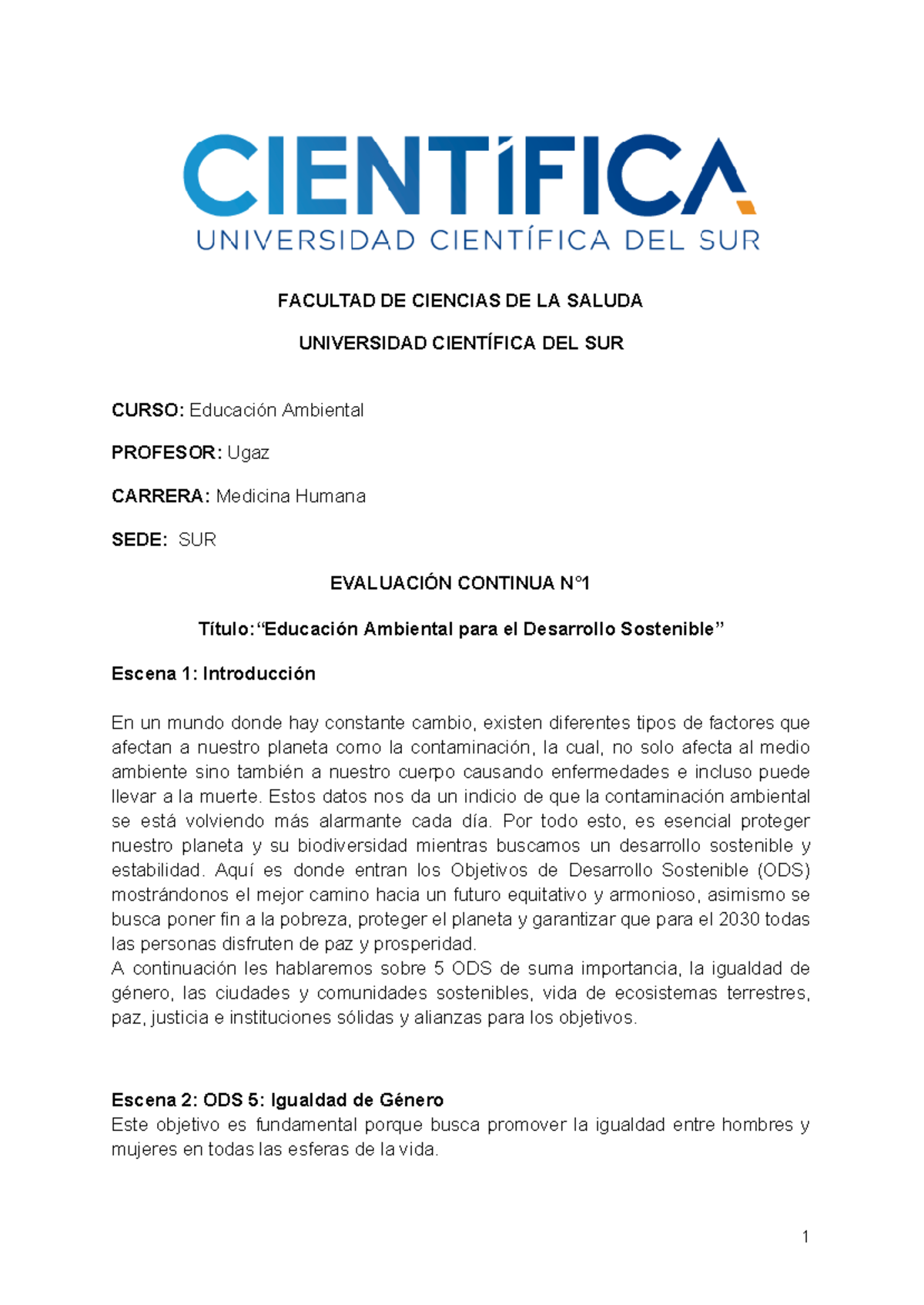 Guión, Ed - guion - FACULTAD DE CIENCIAS DE LA SALUDA UNIVERSIDAD ...