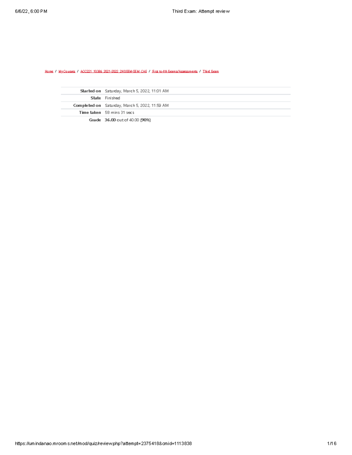 ACC221_10386 Third Exam Attempt Review and Key Concepts - Studocu