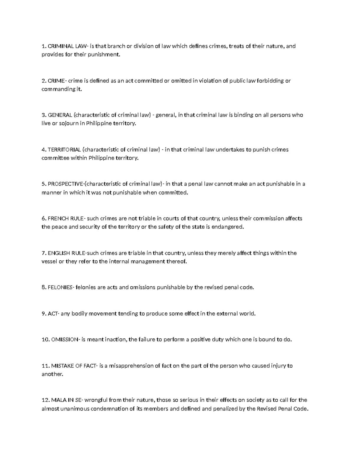 CRIMINAL LAW 101: Overview, Key Concepts, and Legal Principles - Studocu