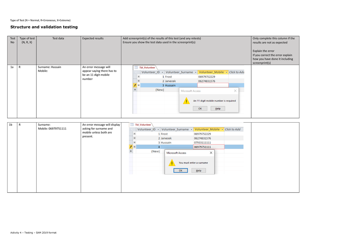 Activity 4 Testing Report - SAM 2019 Format Analysis - Studocu