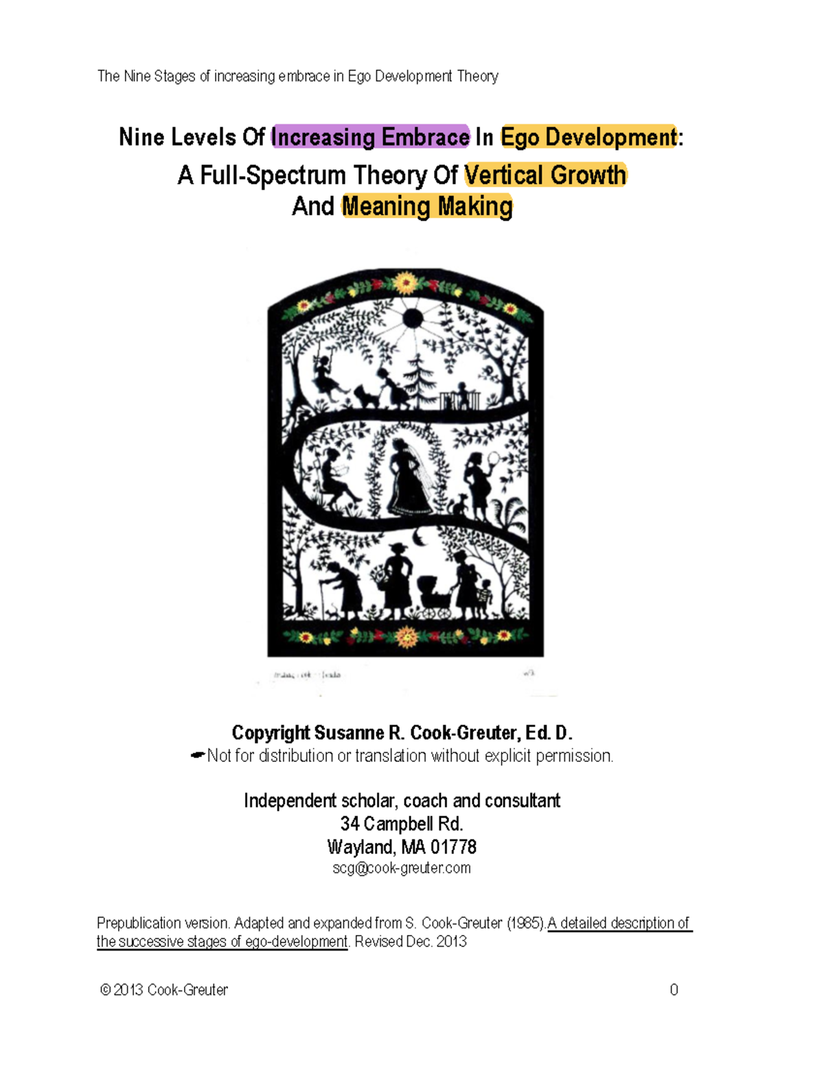 Nine Levels of Ego Development Theory: An In-Depth Analysis - Studocu