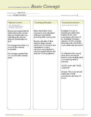 Active Learning Templates - Pain Management - ACTIVE LEARNING TEMPLATES ...
