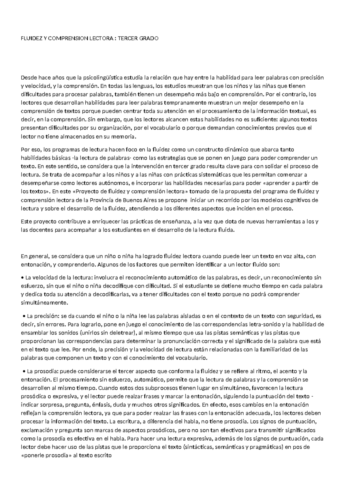 FLUIDEZ Y COMPRENSIÓN LECTORA: TERCER GRADO - ESTRATEGIAS Y MODELOS ...