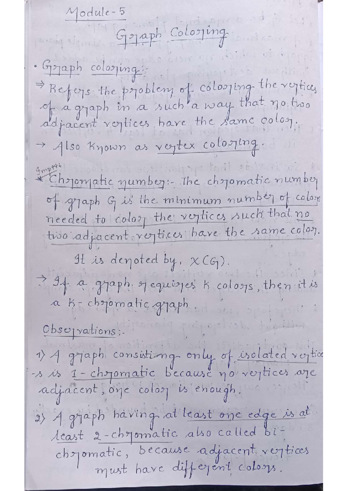 GT Module 5: Understanding Graph Coloring and Chromatic Numbers - Studocu