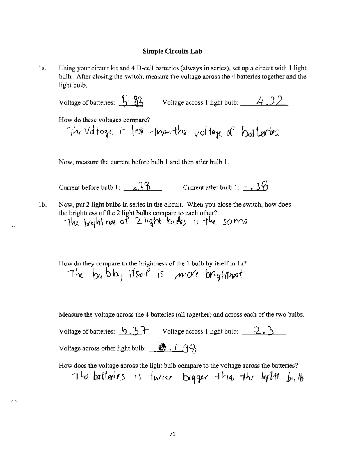 Unit2 lab - Simple circuit lab - Simple Circuits Lab 1a. Using your ...