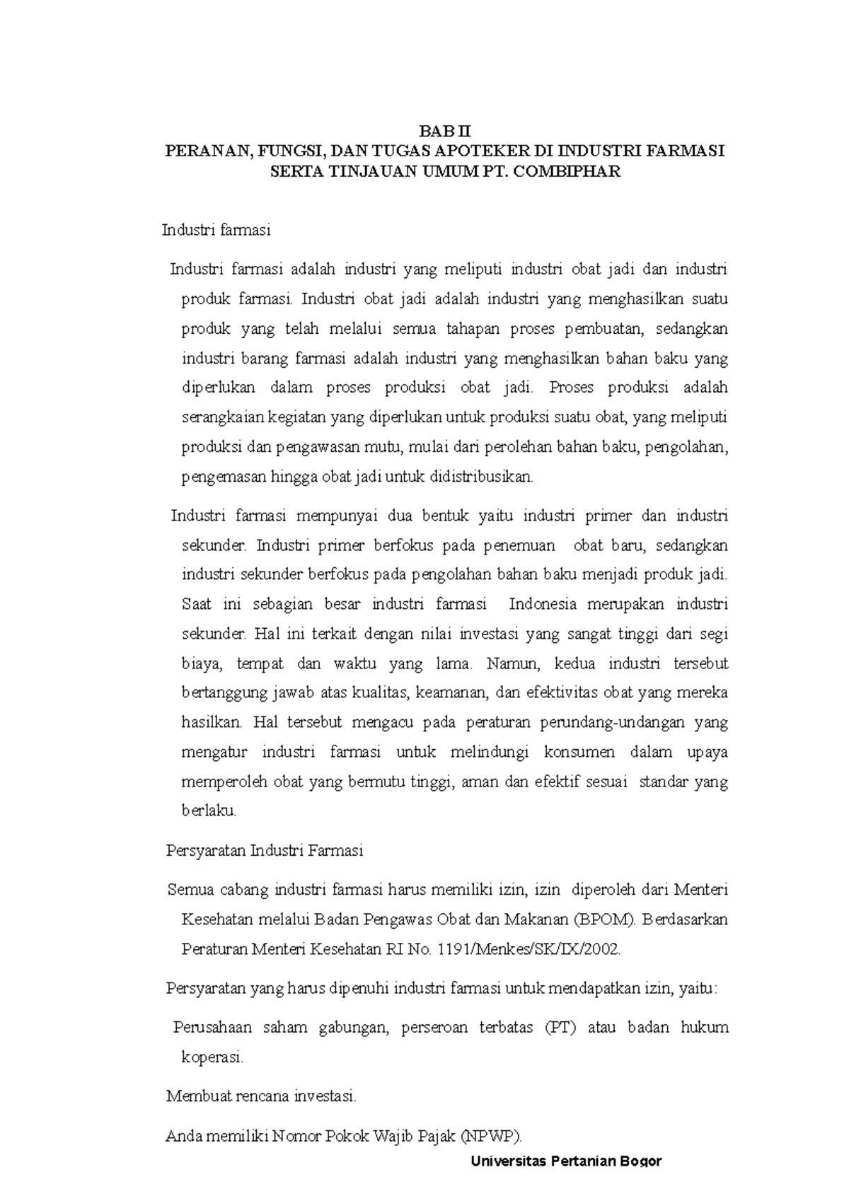 Peranan, Fungsi, DAN Tugas Apoteker DI Industri Farmasi Serta Tinjauan ...