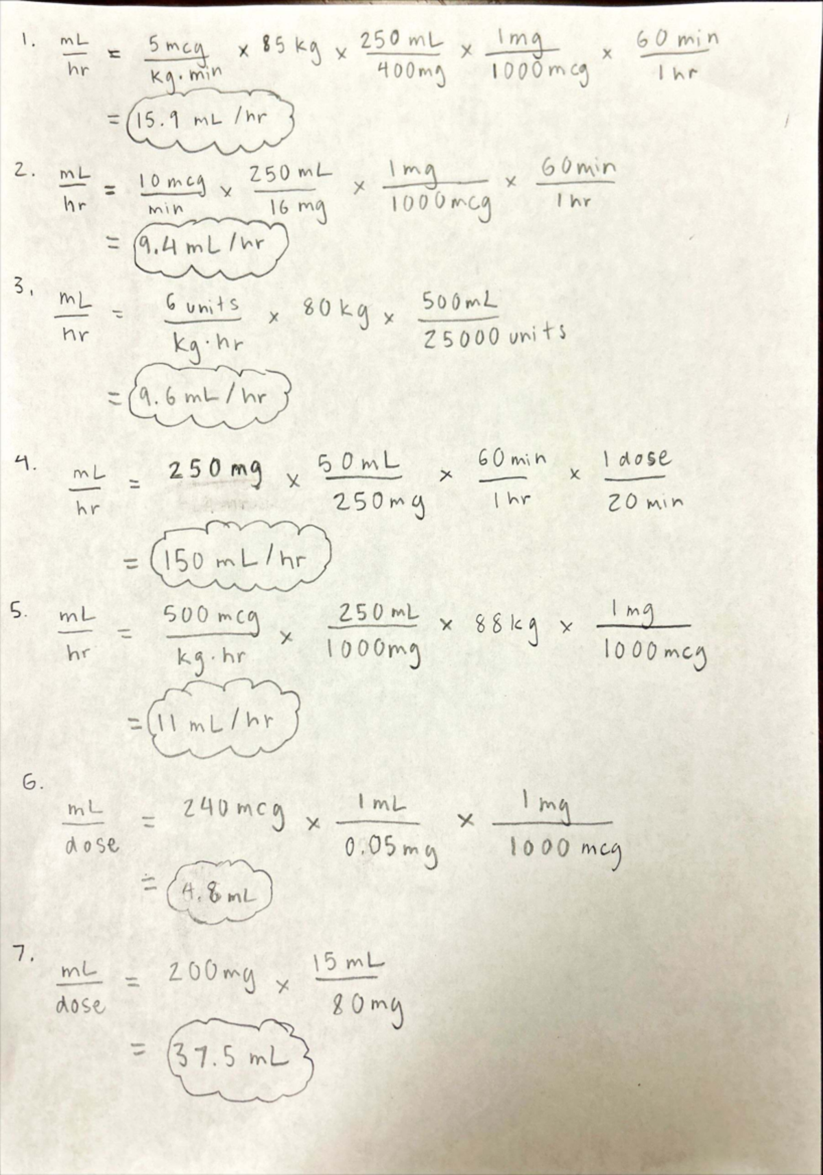 Medication Administration Calculations: Show Work for Dosing - Studocu