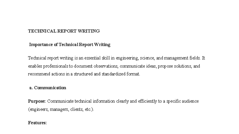 Technical Report Writing: Importance and Best Practices - Studocu