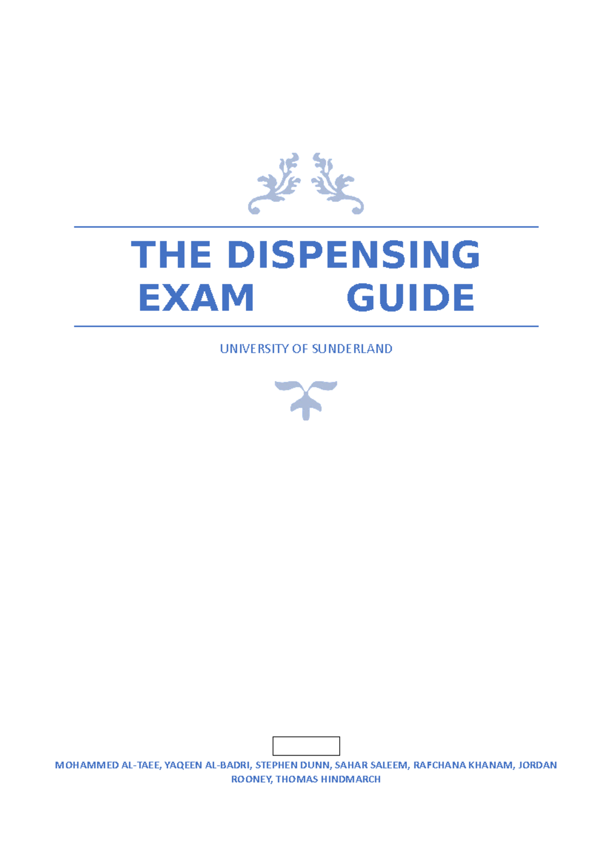 Dispensing Exam Guide Final Version - THE DISPENSING EXAM GUIDE ...