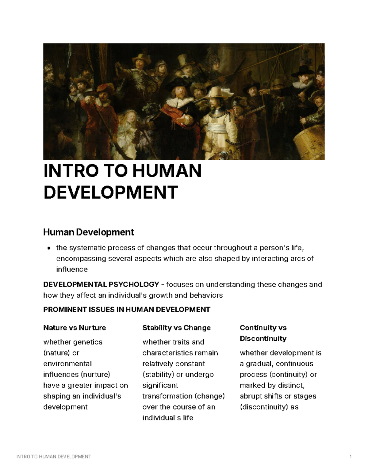 intro TO Human Development - INTRO TO HUMAN DEVELOPMENT Human ...