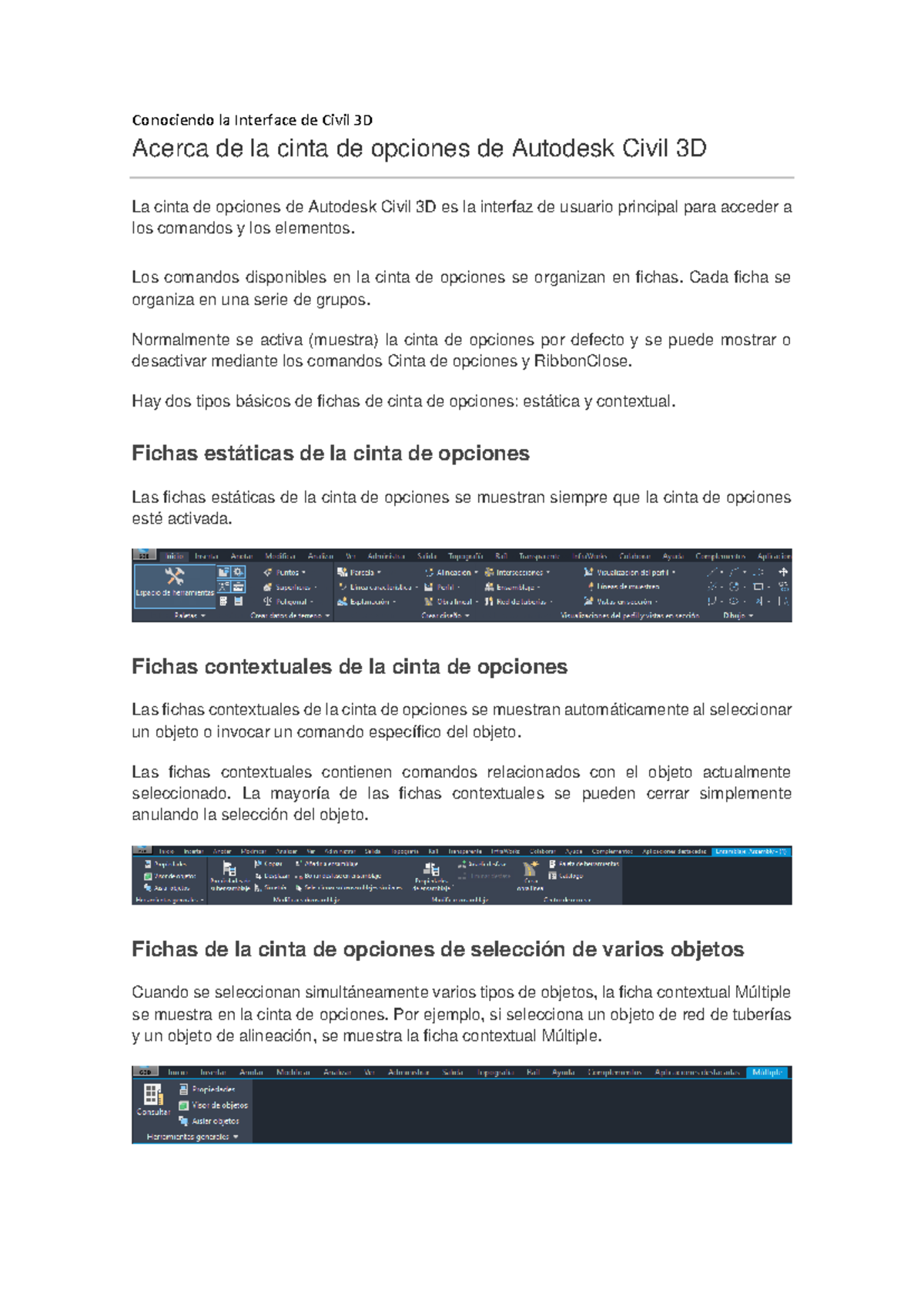Interfaz y Herramientas de Autodesk Civil 3D - Material DE Apoyo UA 01 ...