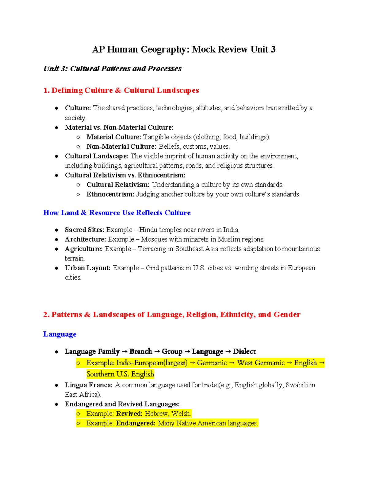 Copy of AP Human Geography: Mock Review Unit 3 - AP Human Geography ...