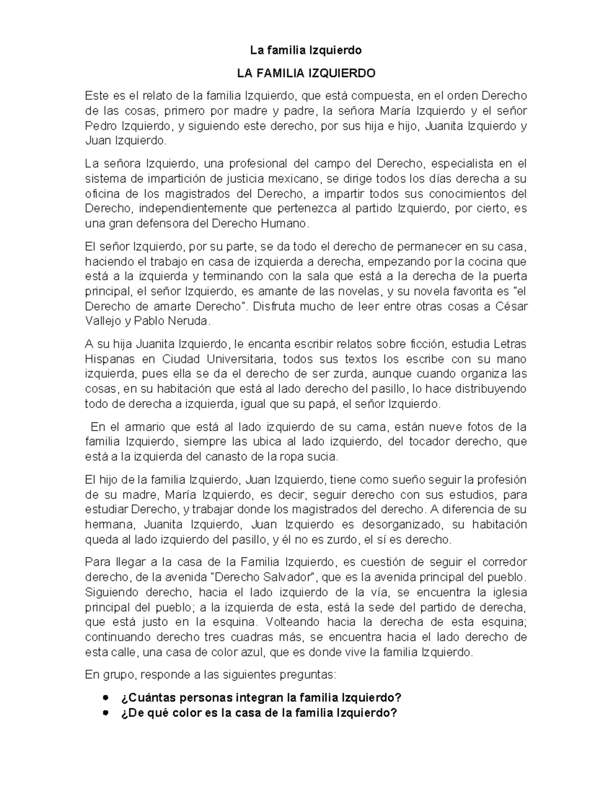 Familia Izquierdo - Herramientas - La familia Izquierdo LA FAMILIA ...