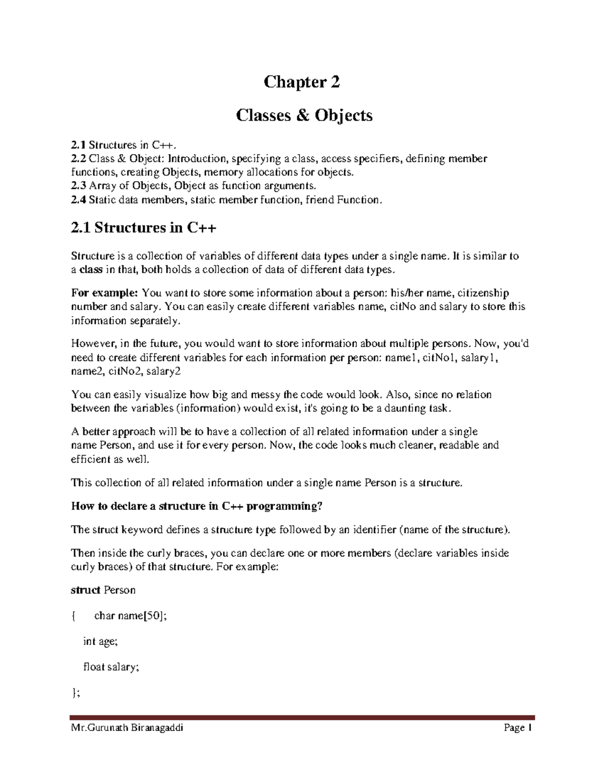 Chapter 2 - 22393 - C with Data Structures: Classes & Objects Overview ...