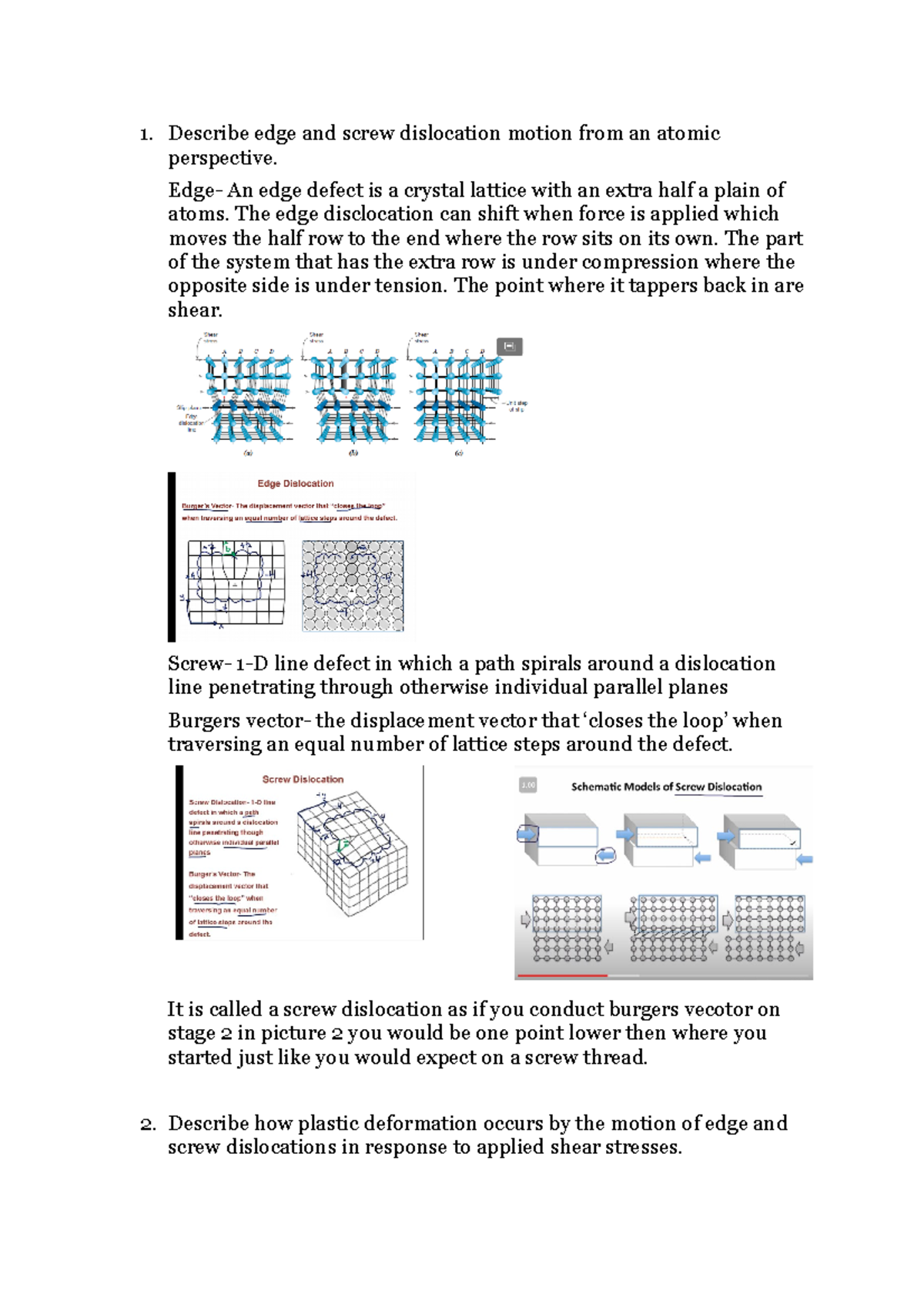 Week 55 - Lecture Notes on Dislocation Motion & Plastic Deformation ...