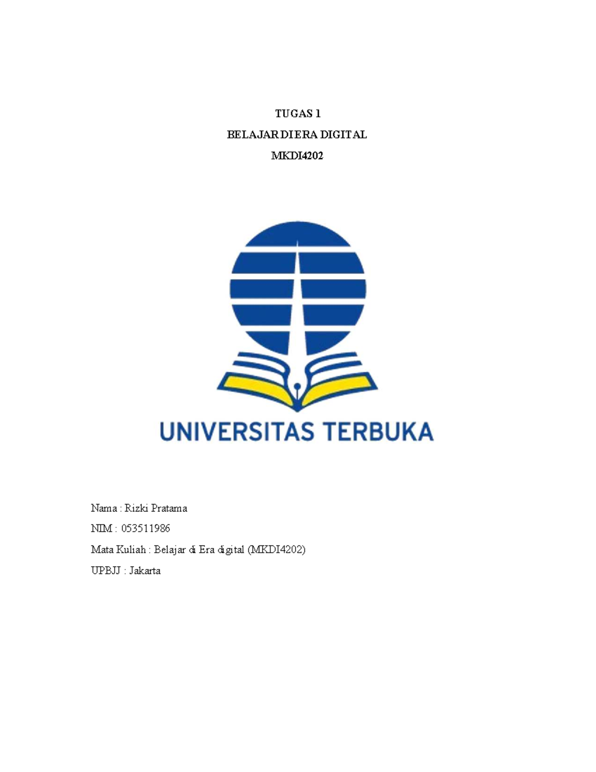 Tugas 1: Keterampilan SDM di Era Digital - MKDI4202 - Studocu