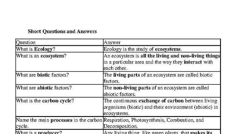 Ecology Notes 3 (072002) - Key Concepts & Definitions - Studocu