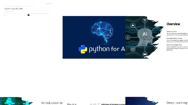 Python Programming (1): Introduction to AI and Machine Learning ...