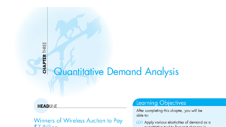 Economics Chapter 3: Quantitative Demand Analysis and Elasticity ...