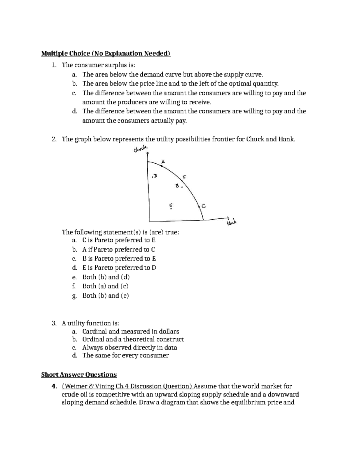Problem Set 1 - MCQs & Short Answers for Test 1 - Studocu