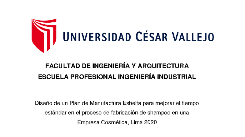 Diseño de un Plan de Manufactura Esbelta para Shampoo - Tesis 2020 ...