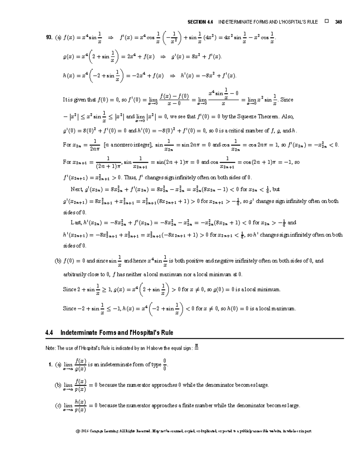 Chapter 4.4: Indeterminate Forms and Rule in Calculus - Studocu