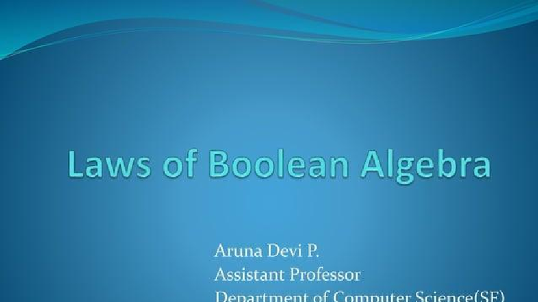 Boolean Algebra Laws: Key Principles and Theorems (CS 101) - Studocu