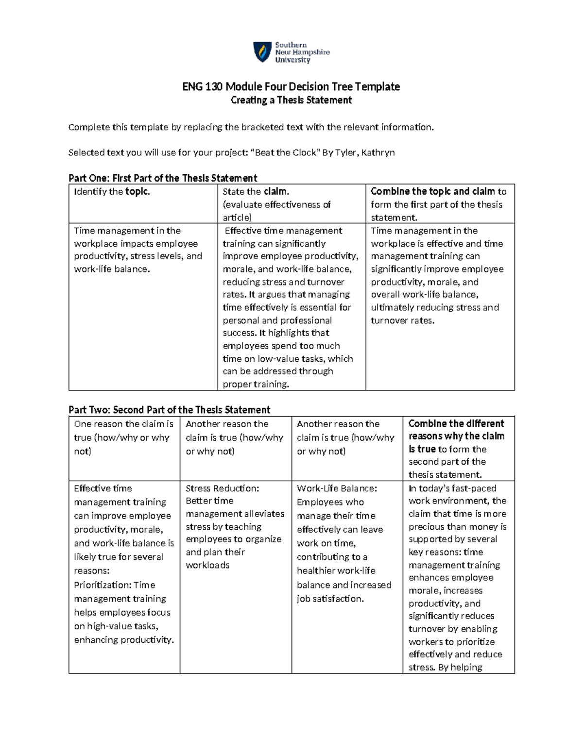 ENG 130 Module 4 Decision Tree Work - ENG 130 Module Four Decision Tree ...