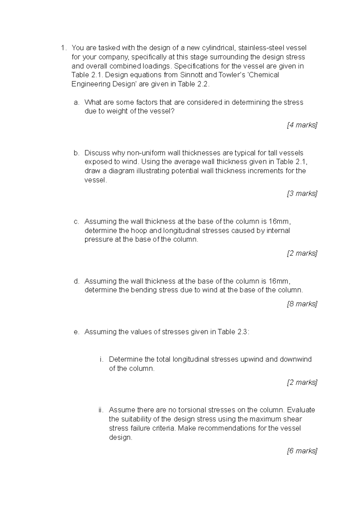 EG-339 Combined Loading Design Stress Analysis Example - Studocu