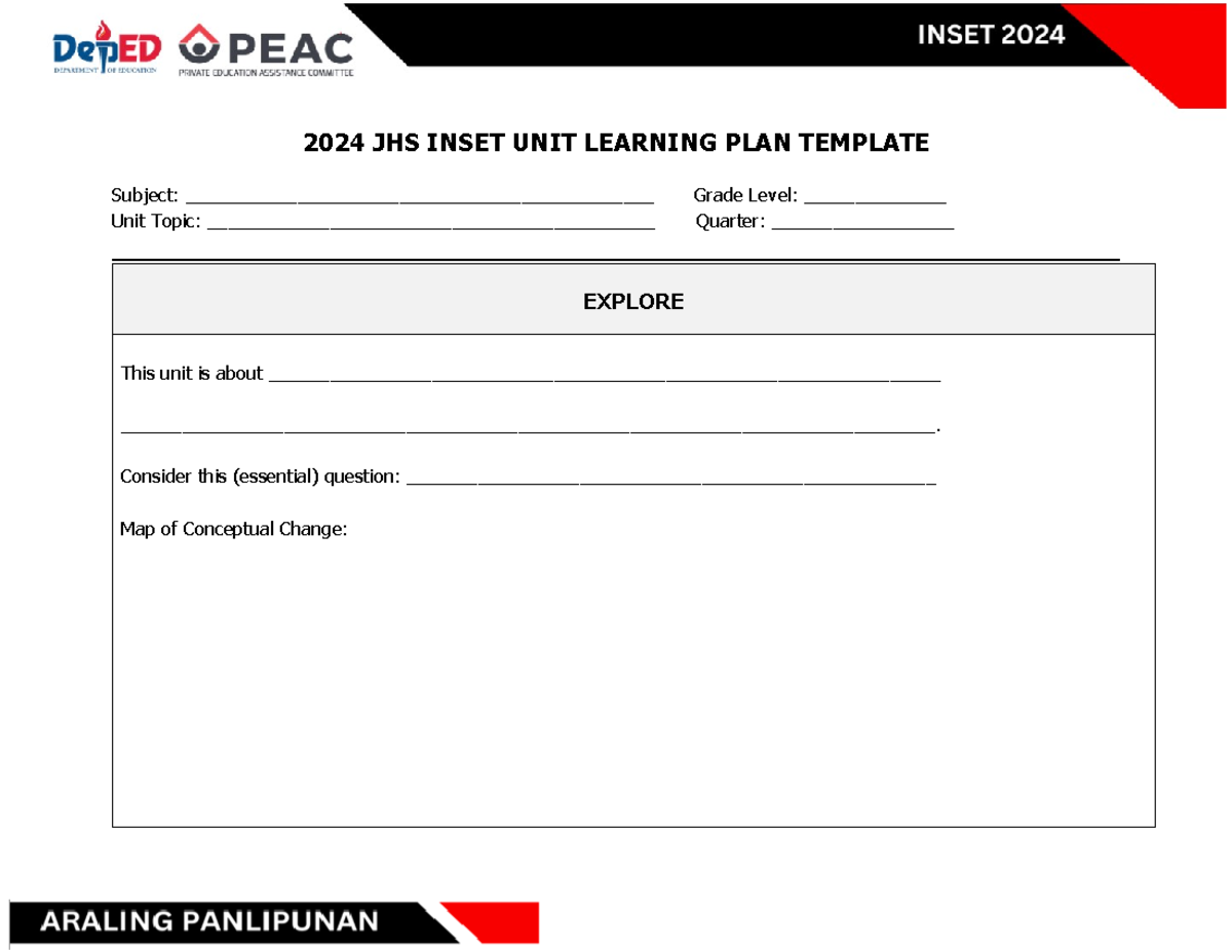 H28-2024 EFDT Learning Plan Template - 2024 JHS INSET UNIT LEARNING ...