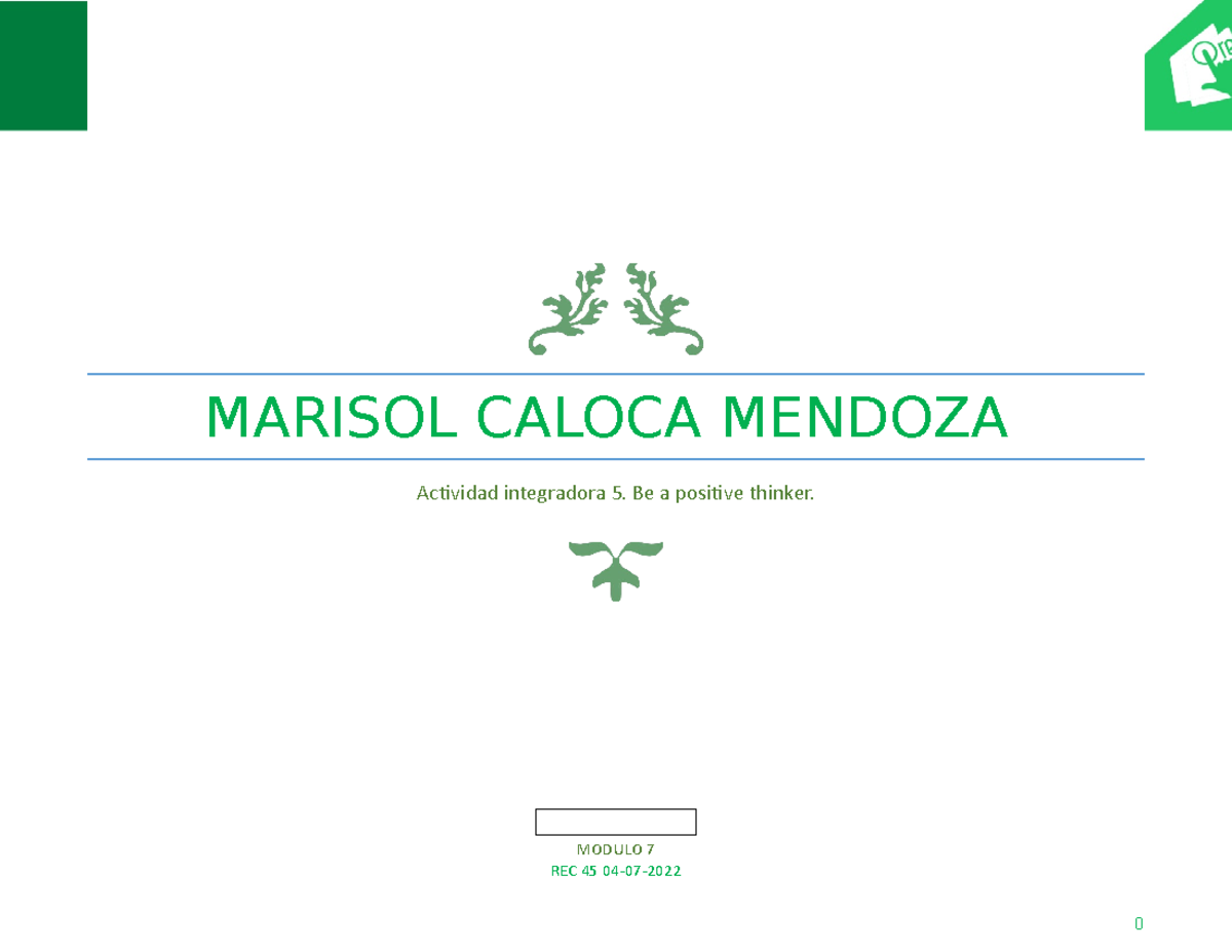 Caloca Mendoza Marisol M07S3AI5 - Mi vida en otra lengua Semana 3 Unit ...