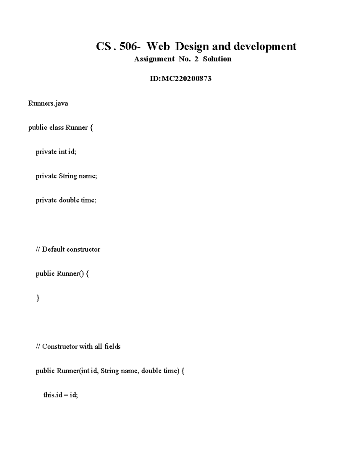 CS506- Assignment 2 Full Solution for Spring Semester - Studocu