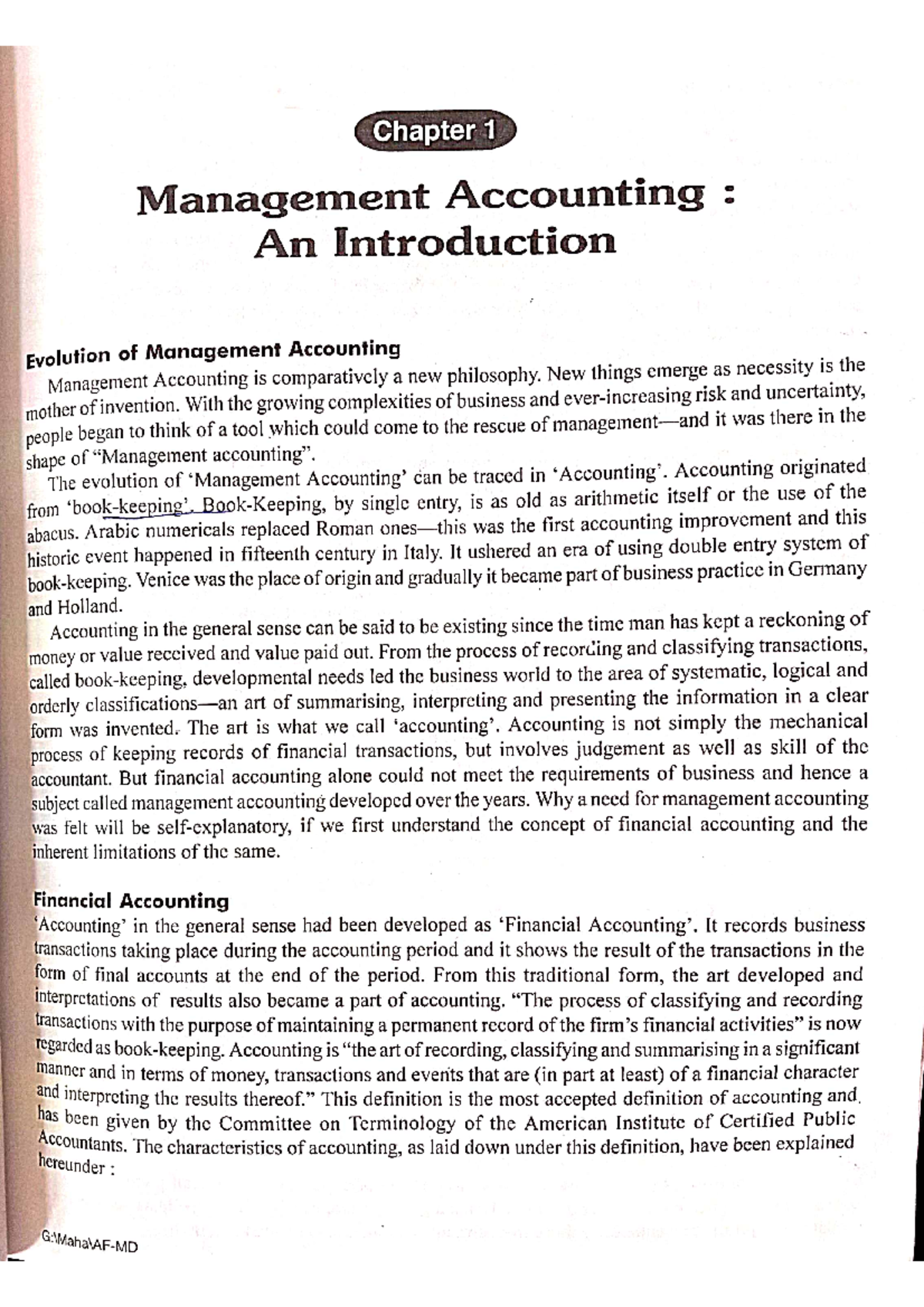 Management accounting 1 Chapter - Studocu