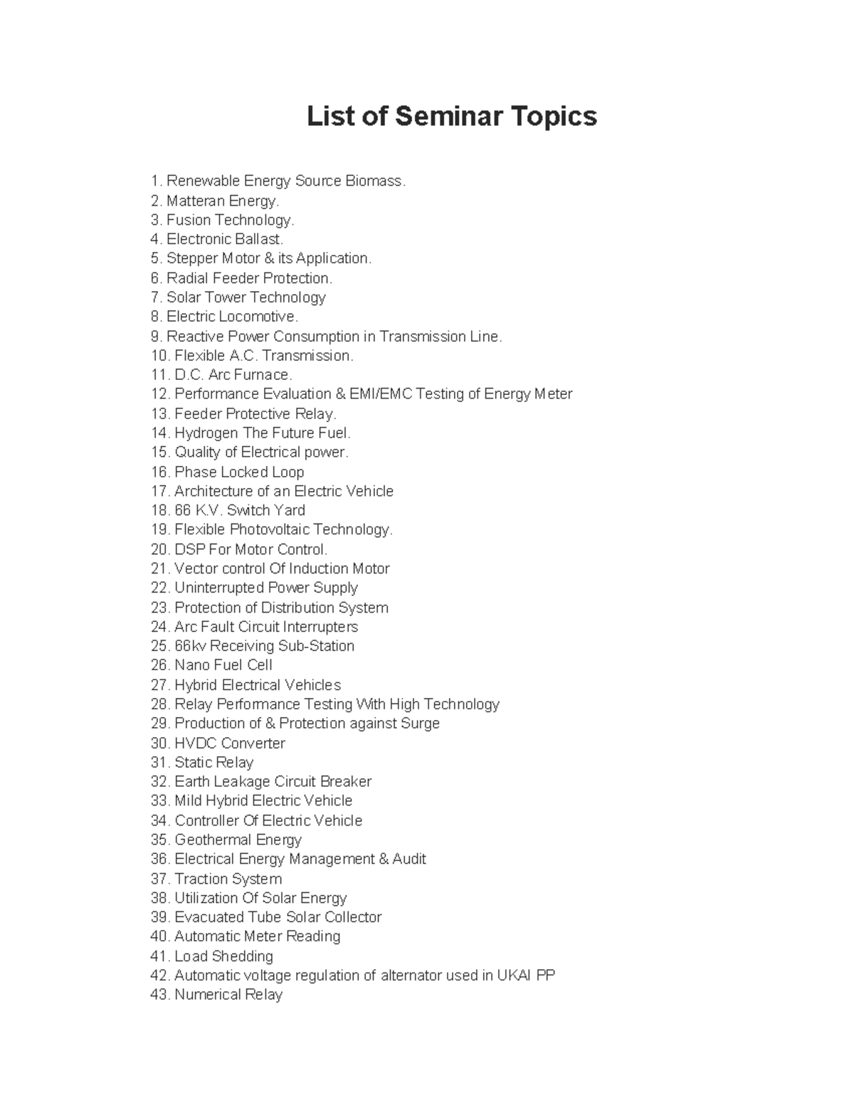 EEE Seminar Topics Compilation for Electrical Engineering Students ...
