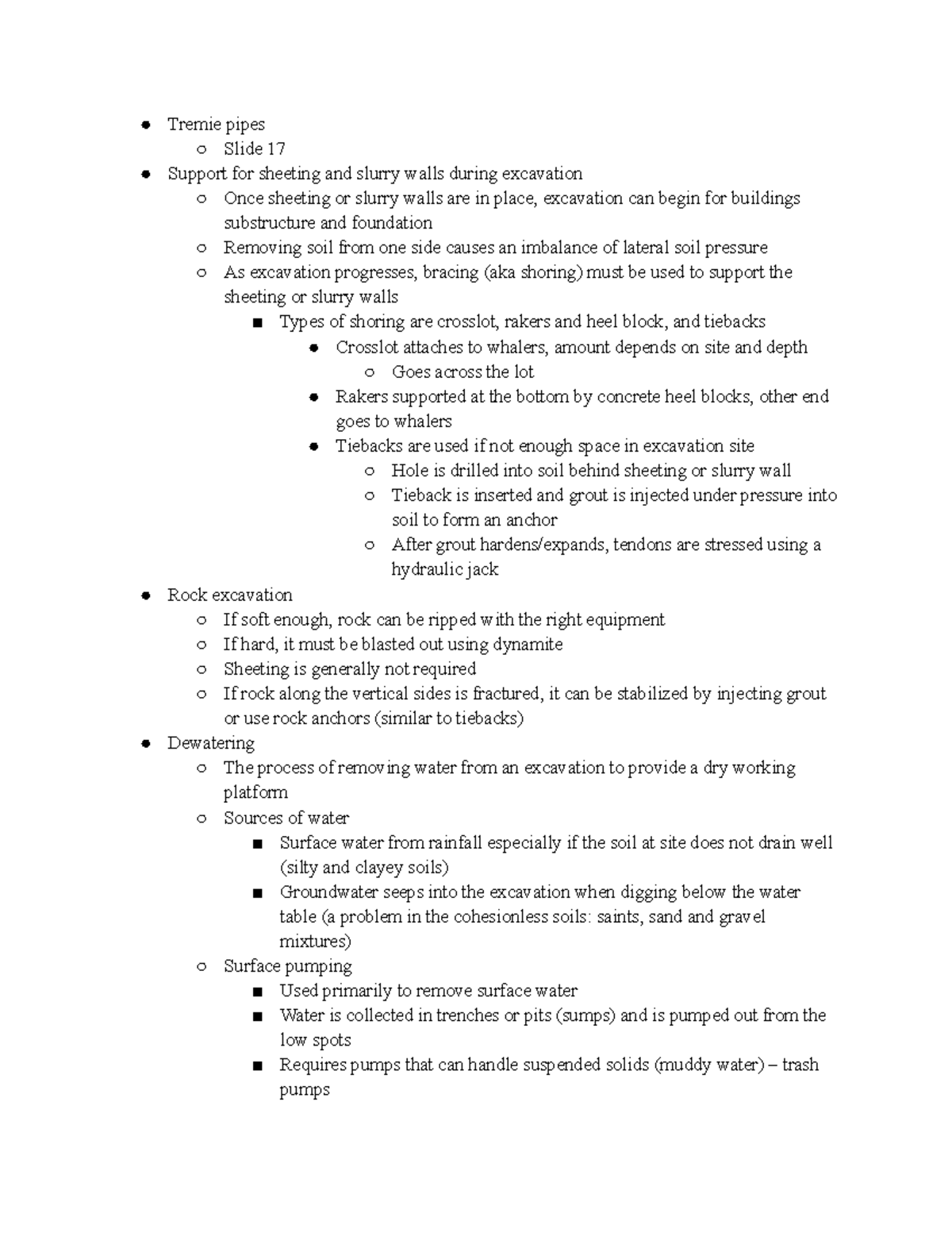 CONM 1200-06A: Excavation Techniques & Support Systems Overview - Studocu