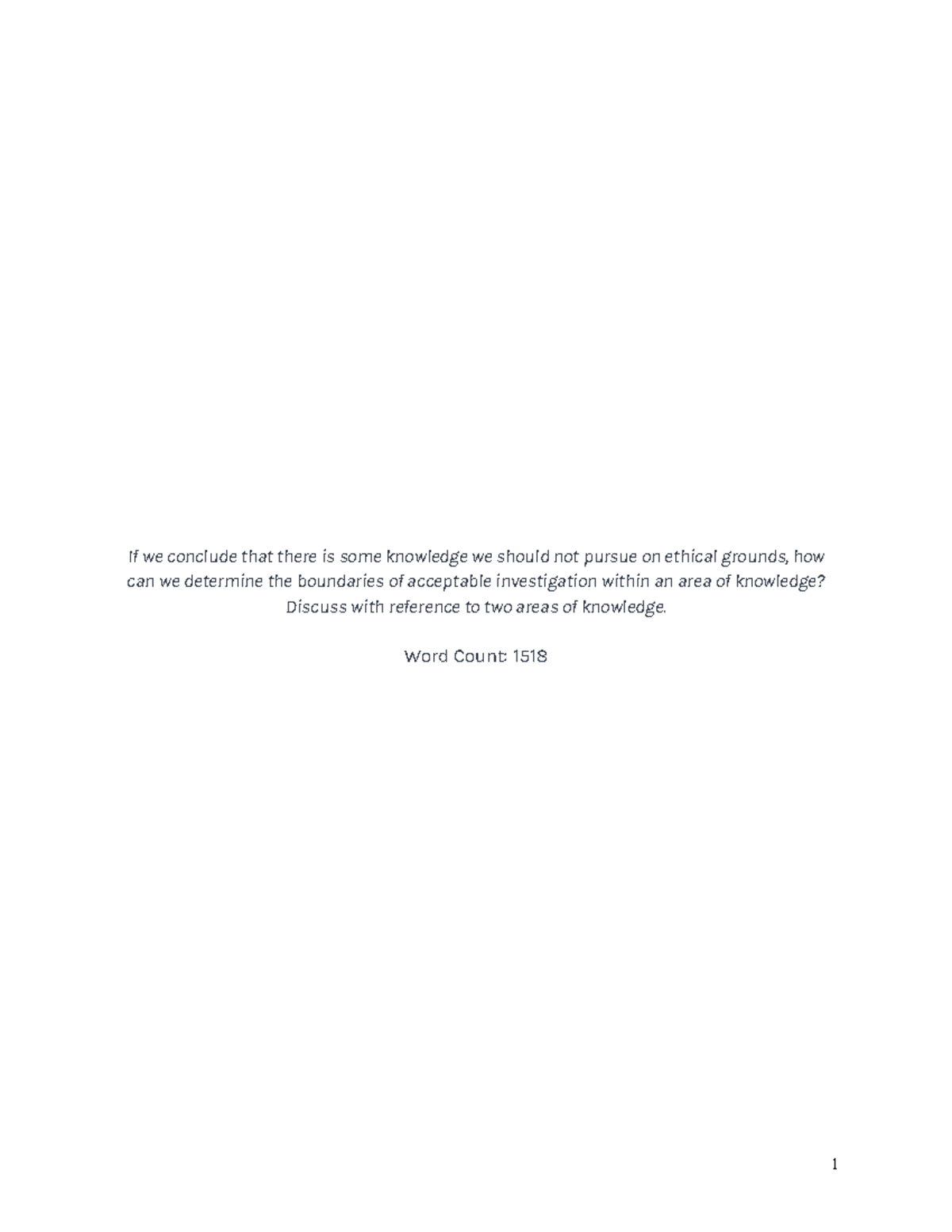 TOK Essay: Ethical Boundaries of Knowledge in Human Sciences & History - Studocu