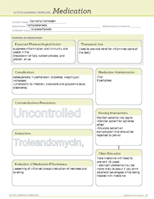 ATI Medication Dopamine - ACTIVE LEARNING TEMPLATES THERAPEUTIC ...