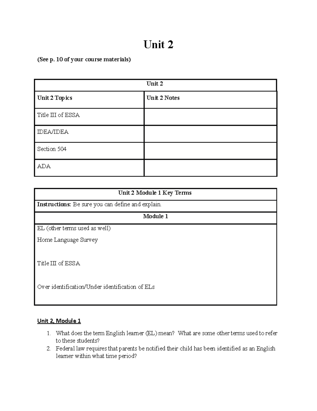 Revised D 096 Interactive Notebook - Unit 2 (See p. 10 of your course ...