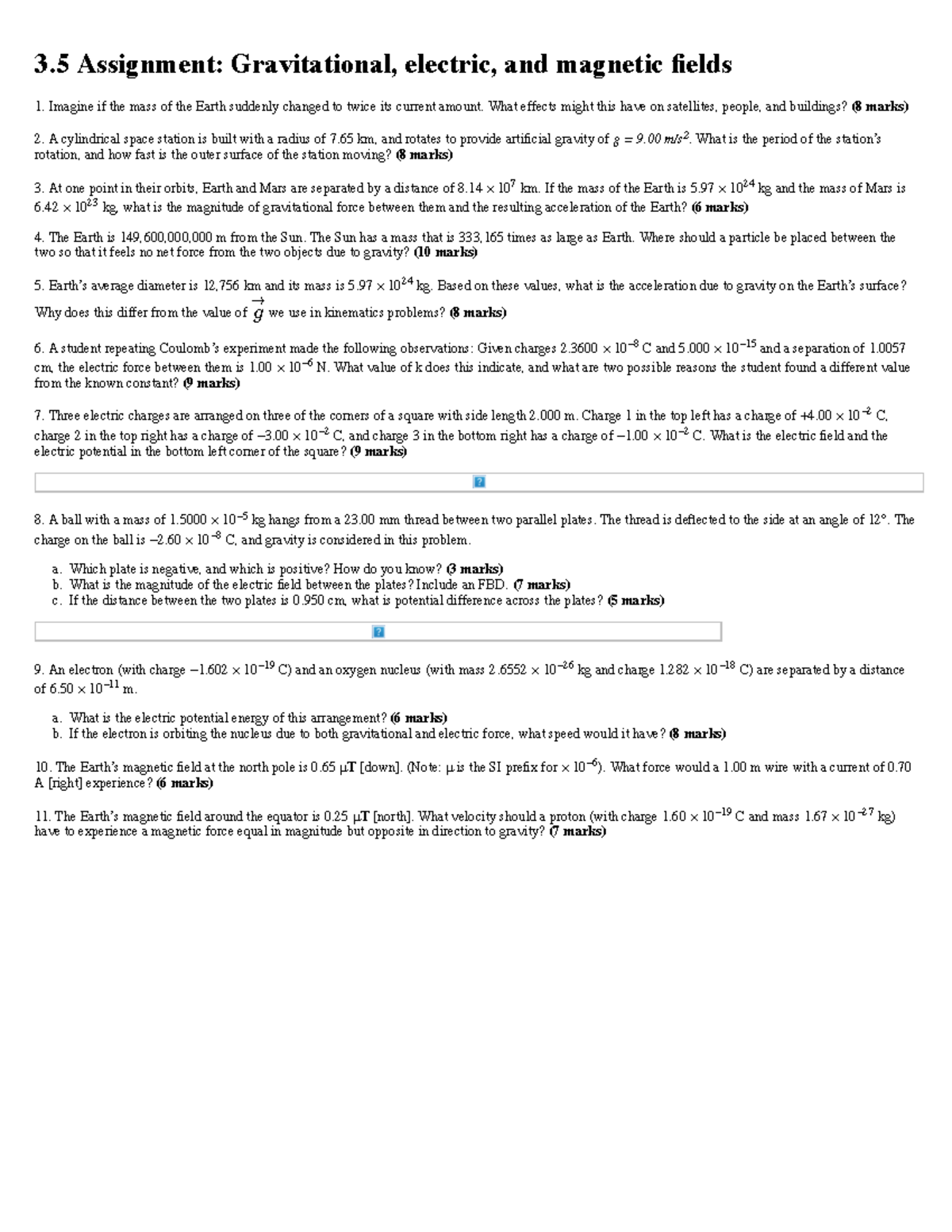 3.5 Assignment: Effects of Gravitational, Electric & Magnetic Fields ...