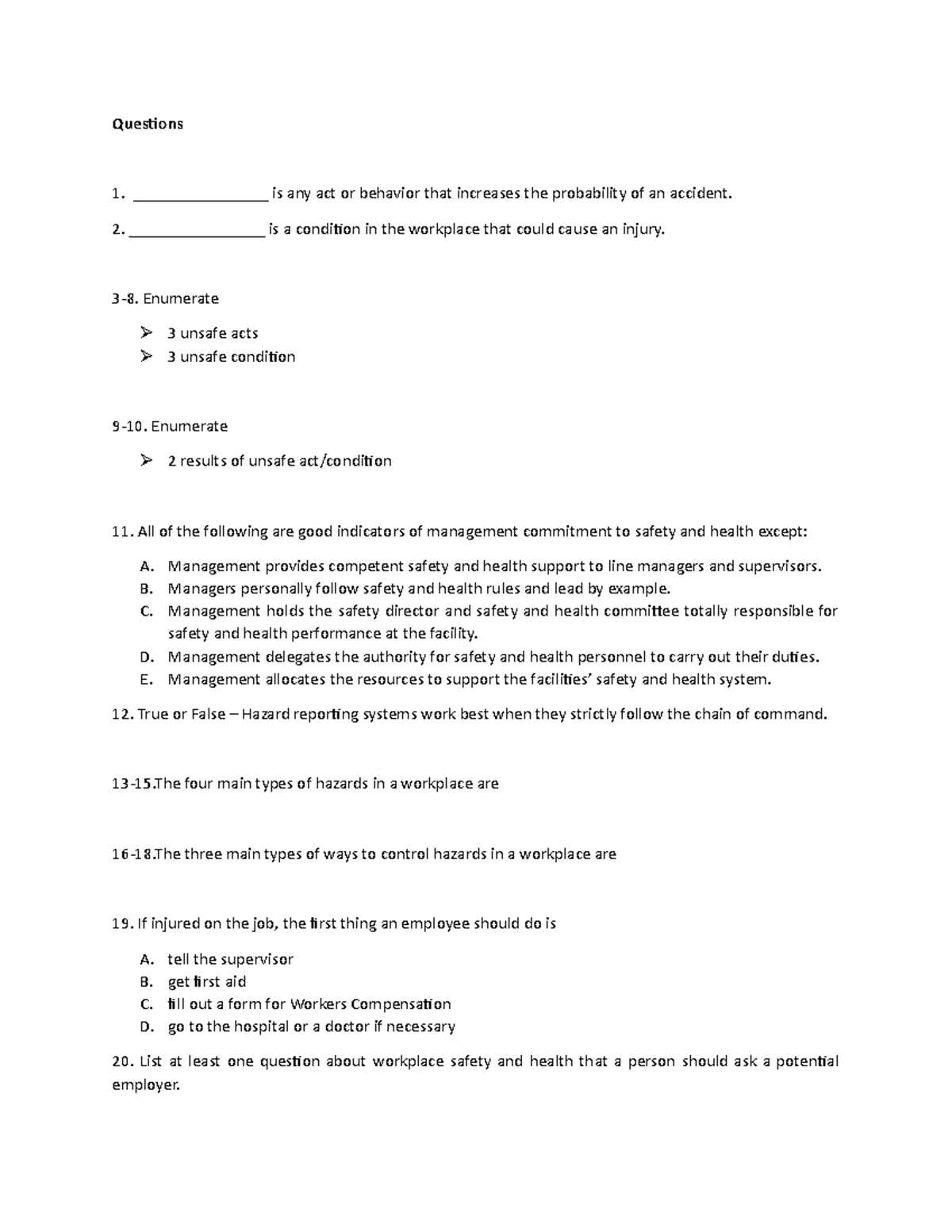 Questions BOSH group 1 - quiz material - Questions ________________ is ...
