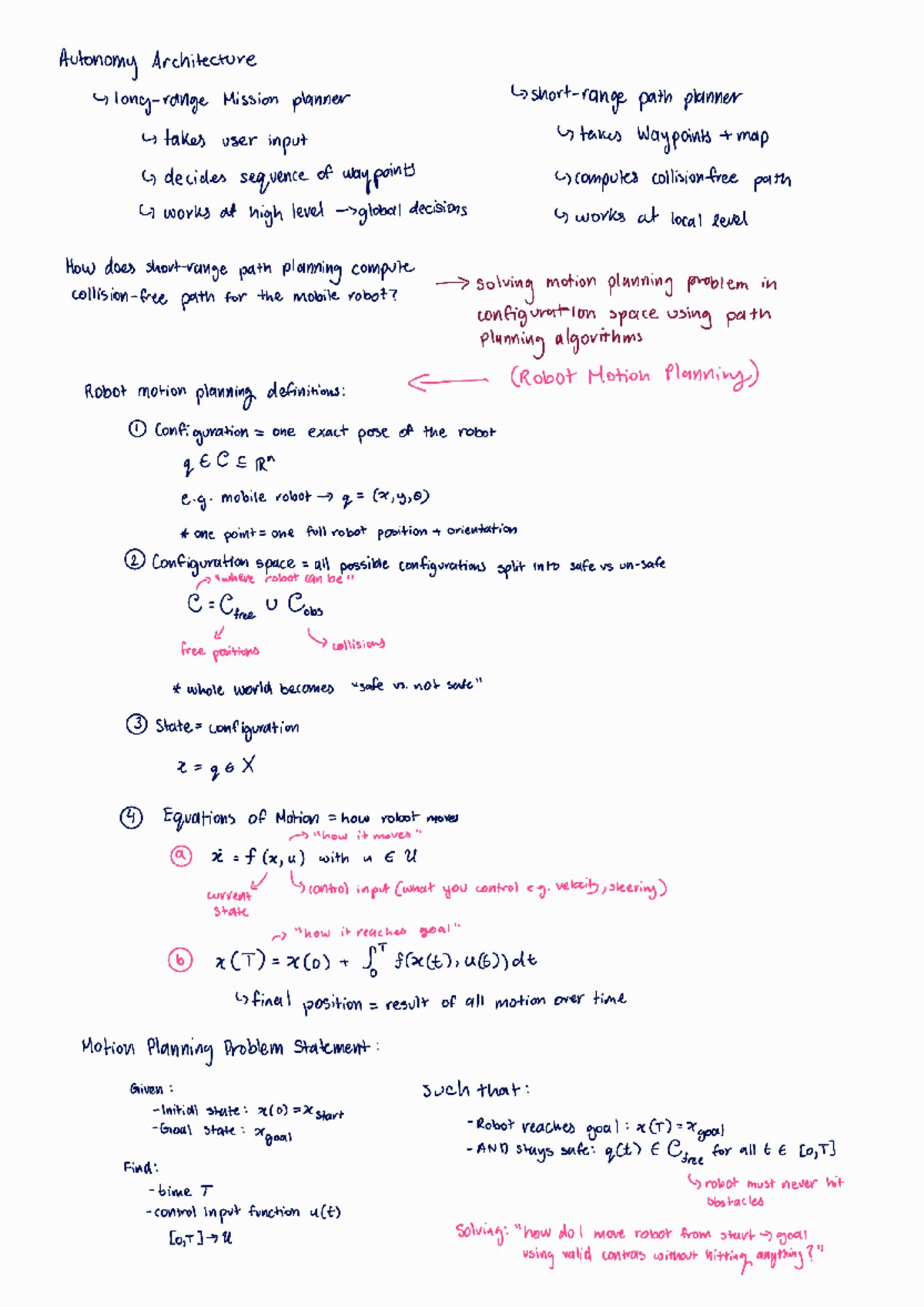 CPS607: Path Planning for Mobile Robots - Lecture Notes - Studocu