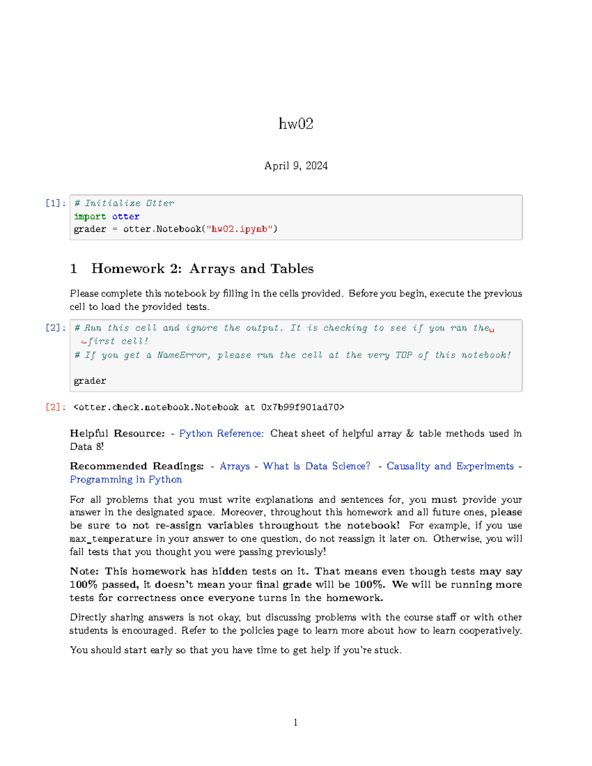Hw02 - Homework 2 Overview and Instructions - Studocu